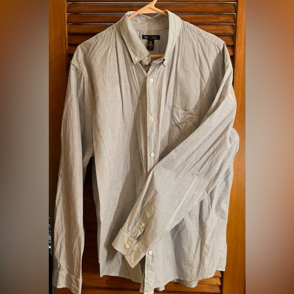 GAP | Shirts | Gap Standard Fit Mens Xl Navywhite Plaid Button Down Shirt | Poshmark